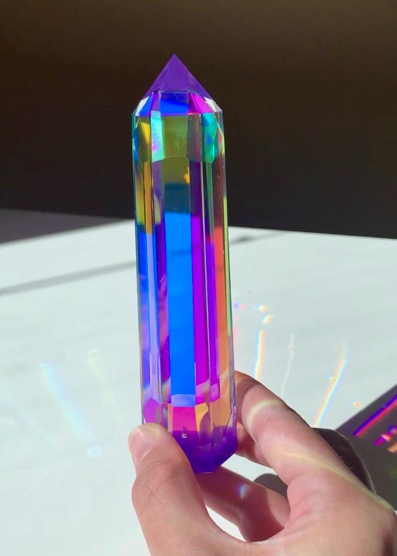 Handmade Resin Crystal Prism Tower: Rainbow Sun Catcher - Etsy