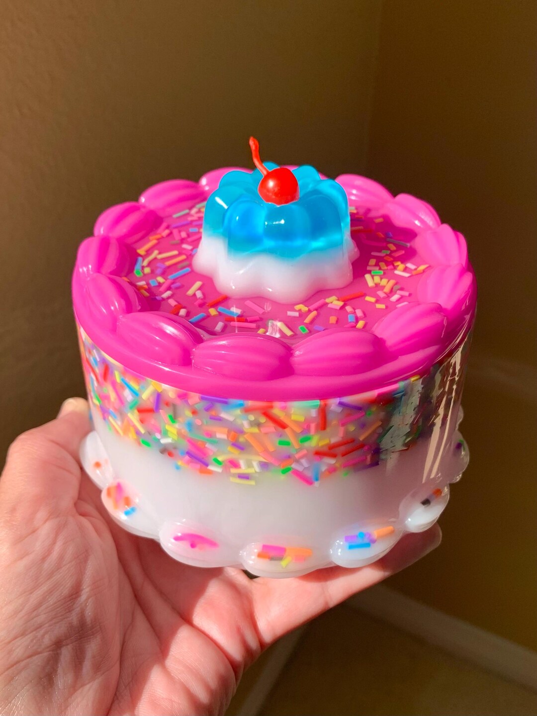 Resin Cake Trinket Box, Sprinkle Cake Trinket Box, Fake Sprinkle Cake ...