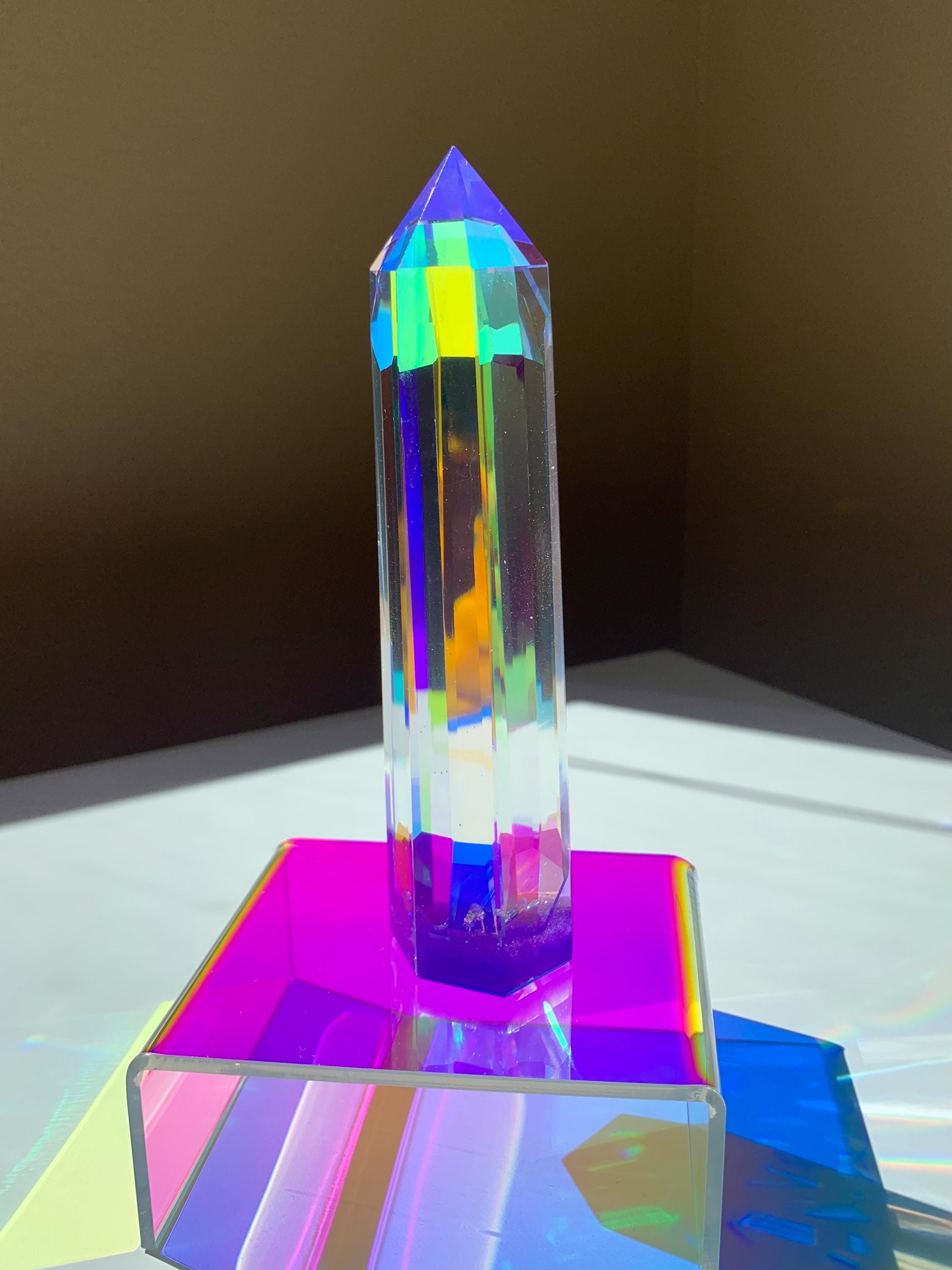Handmade Resin Crystal Prism Tower: Rainbow Sun Catcher - Etsy