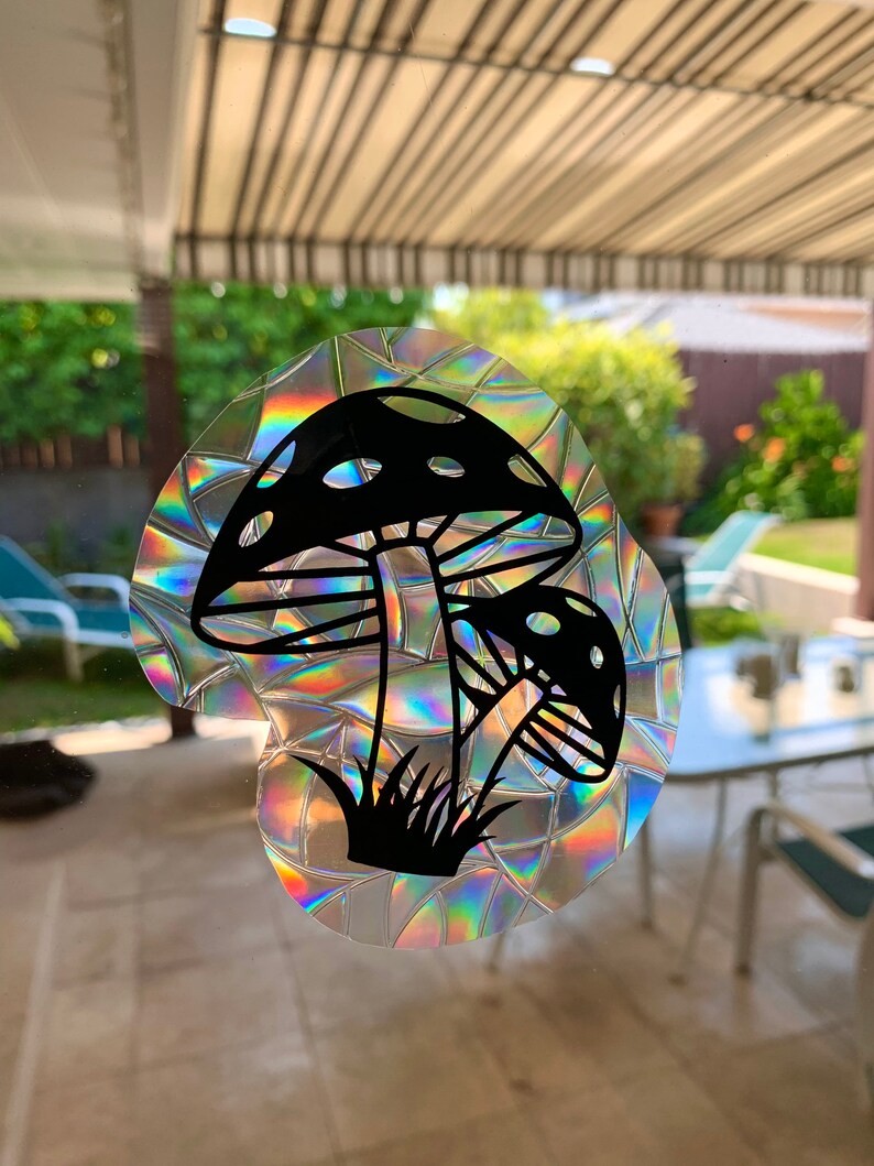 Mushroom Rainbow Window Prism Sticker Suncatcher - Etsy