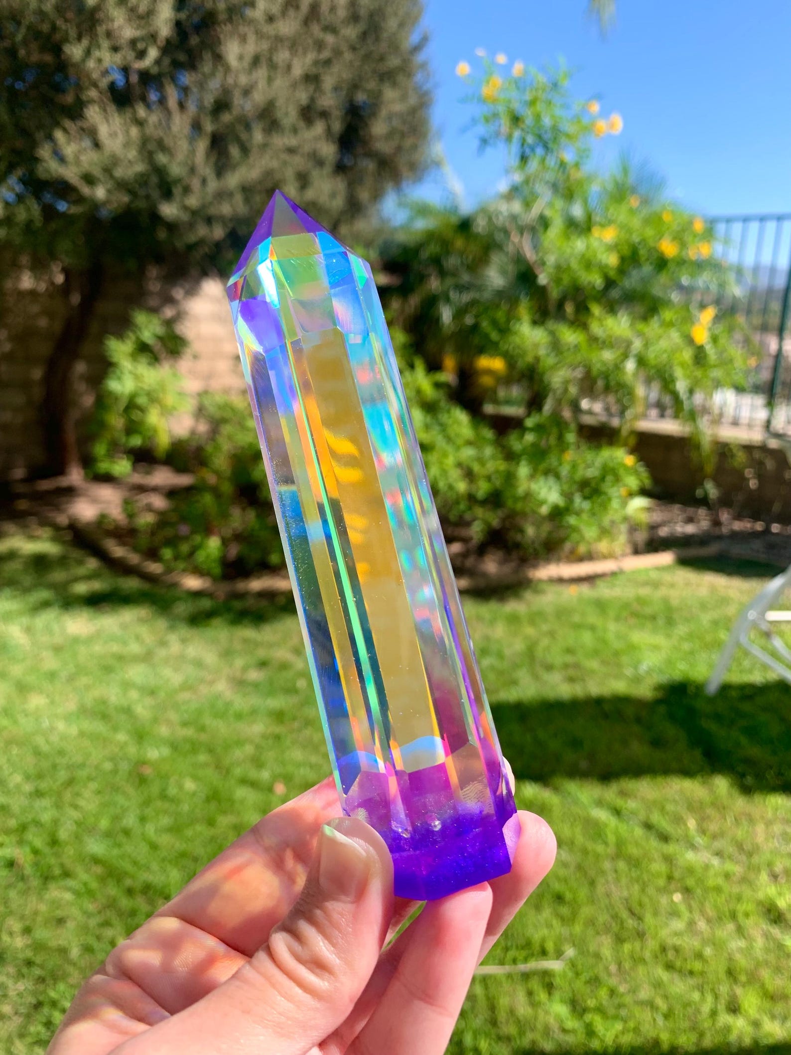 Handmade Resin Crystal Prism Tower: Rainbow Sun Catcher - Etsy