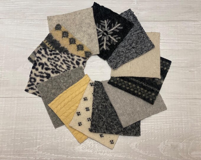 12 Wool Squares 4"x4" - Etsy