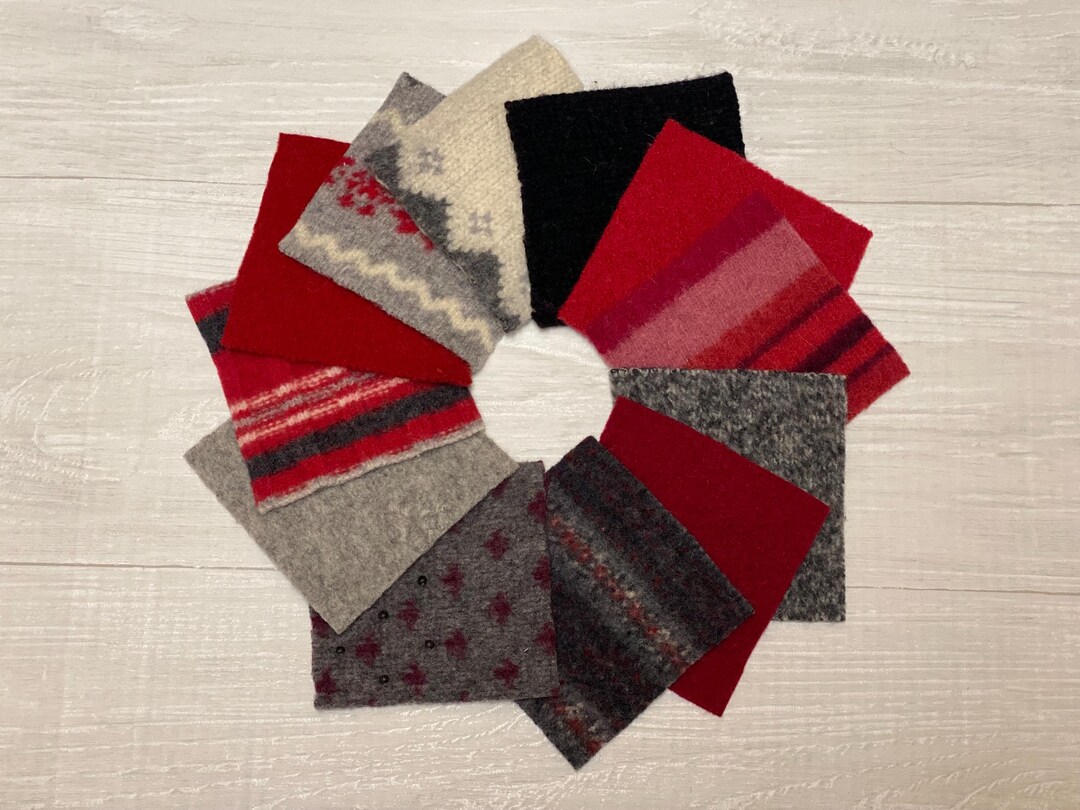 12 Wool Squares 4"x4" - Etsy