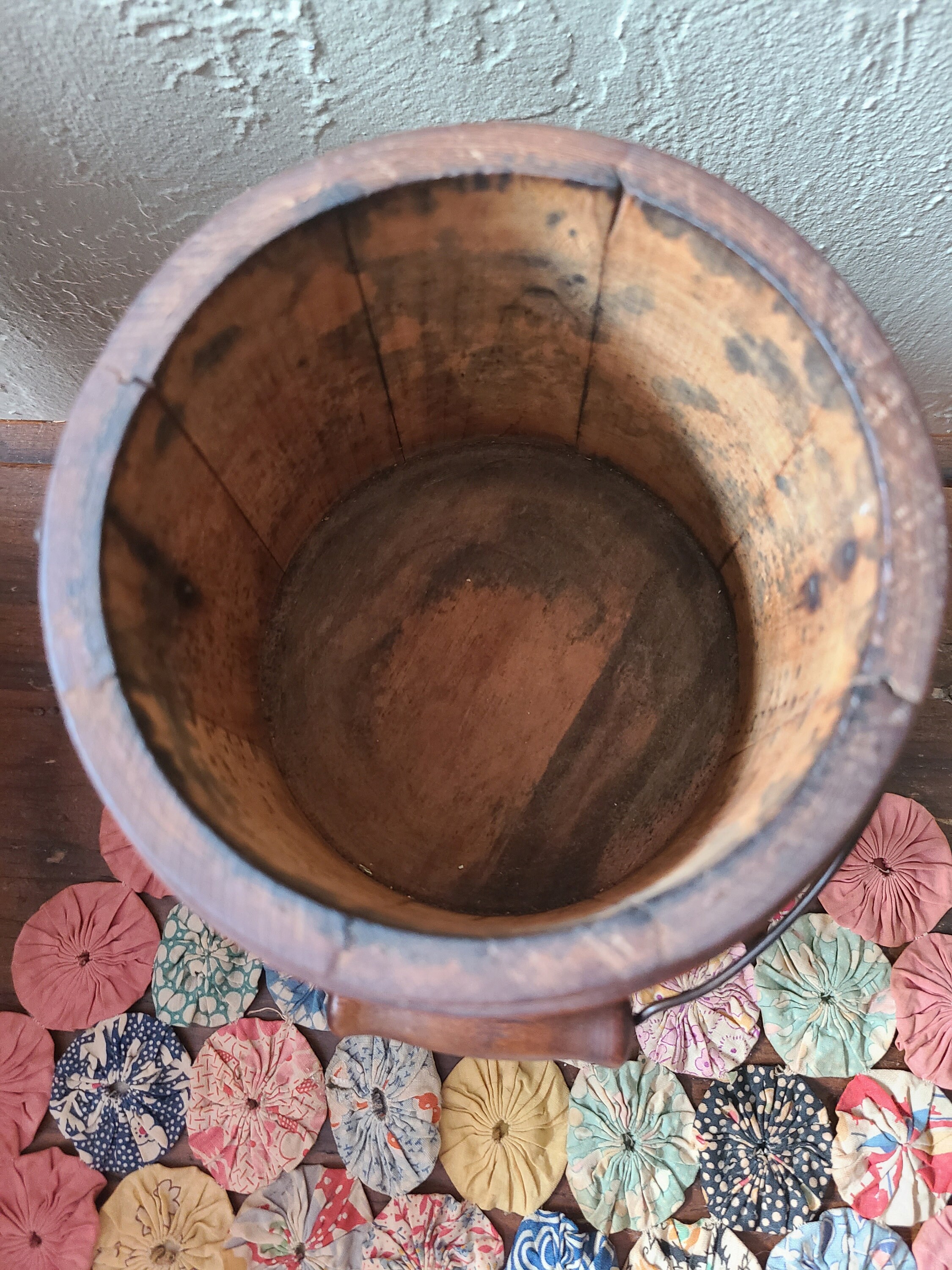 Early Vintage Firken Sugar Bucket With 1800's Russell Morgan Fruit Co ...