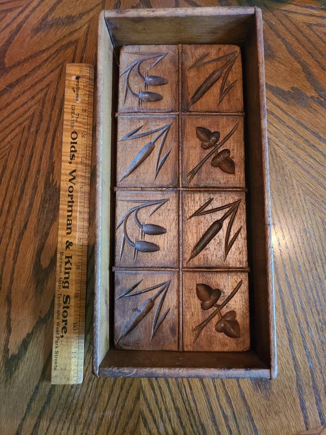 Wooden 8 Square Butter Mold With Porcelain Knob - Etsy