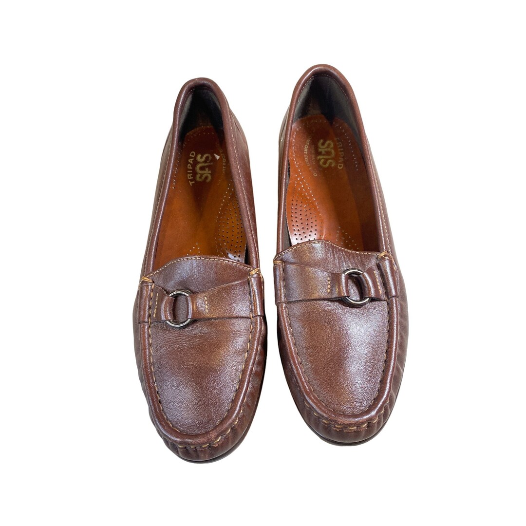 SAS Women's Brown Leather Slip on Loafers Size 8 Narrow - Etsy