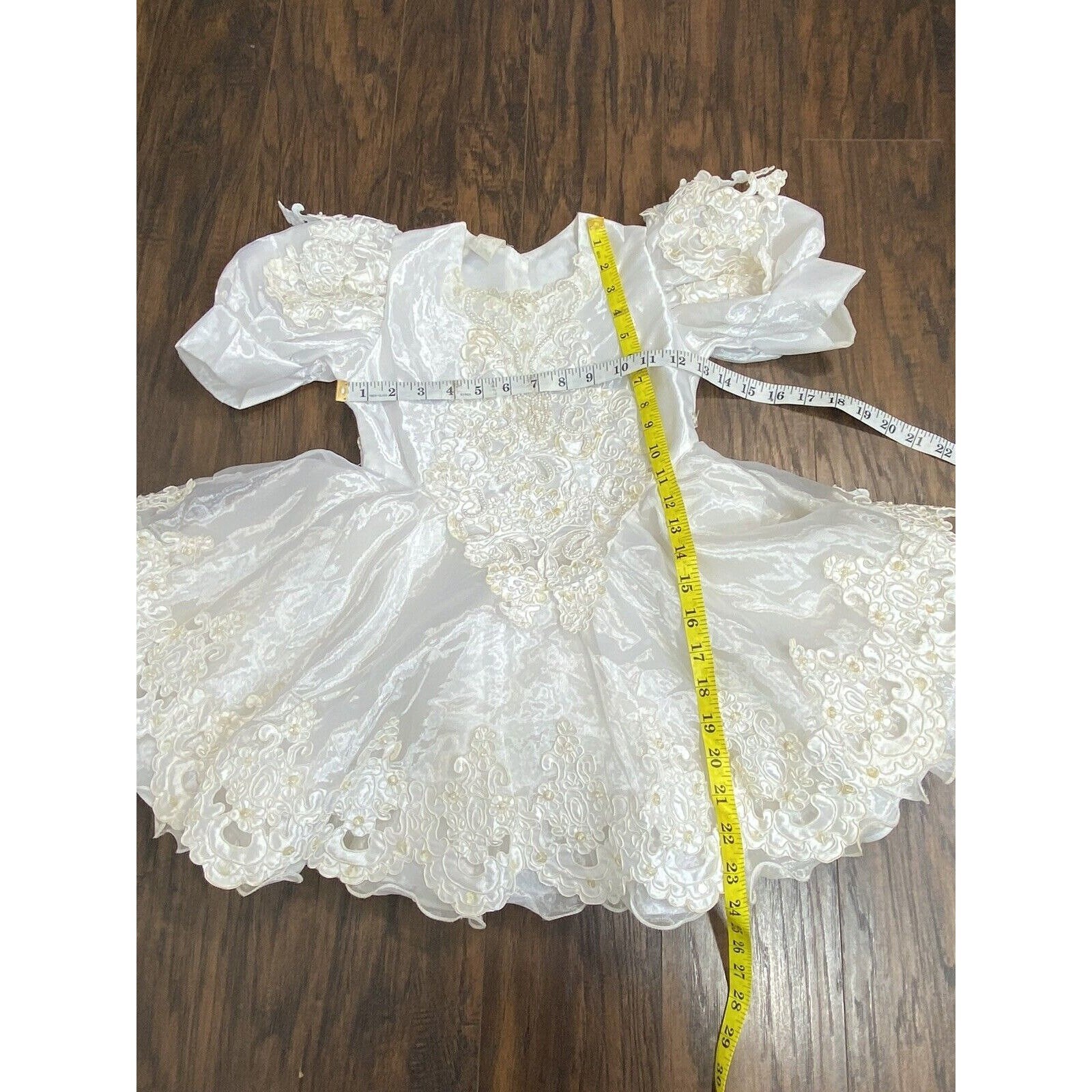 Vintage Size 5 Girls Full Circle Pageant Dress Ivory Lace Beaded ...