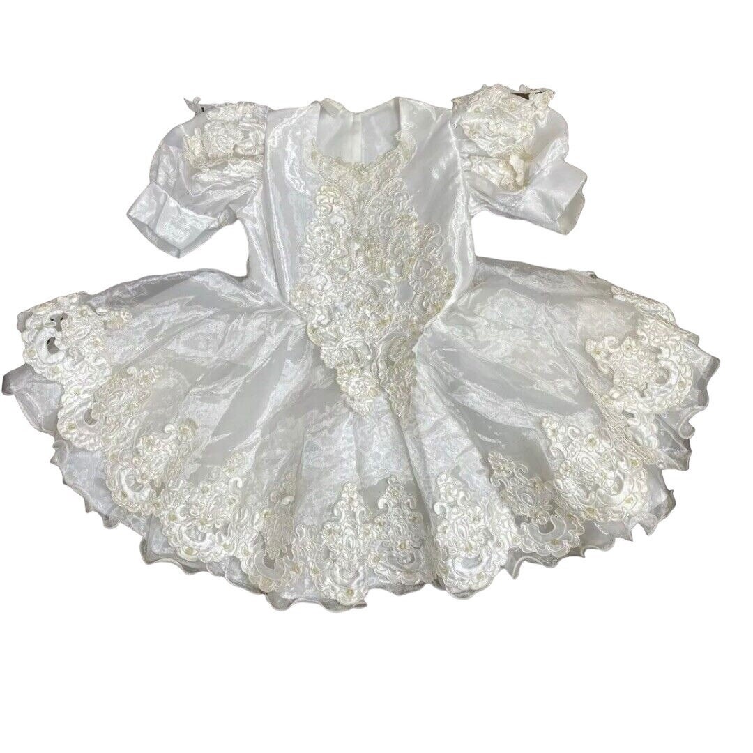 Vintage Size 5 Girls Full Circle Pageant Dress Ivory Lace Beaded ...