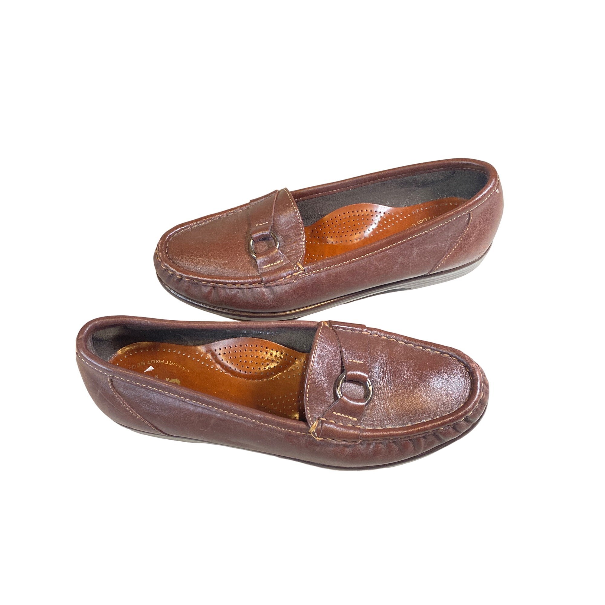 SAS Women's Brown Leather Slip on Loafers Size 8 Narrow - Etsy