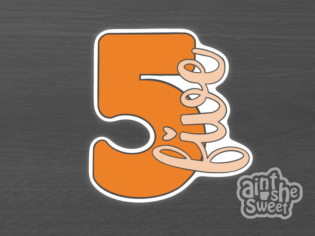 Number Five Cookie Cutters With Handwritten Script Lettering for 5th ...