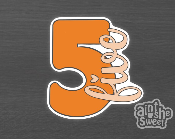 Number Five Cookie Cutters With Handwritten Script Lettering for 5th ...