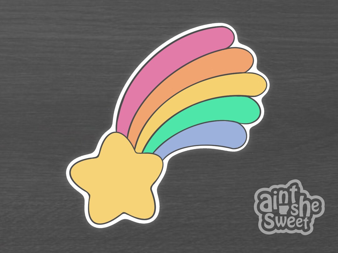 Shooting Star Cookie Cutter, Rainbow Flourish for Girl Birthday Party ...
