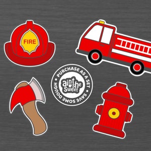 Firefighter Cookie Cutter SET, Firetruck, Fireman's Hat, Hydrant, and ...