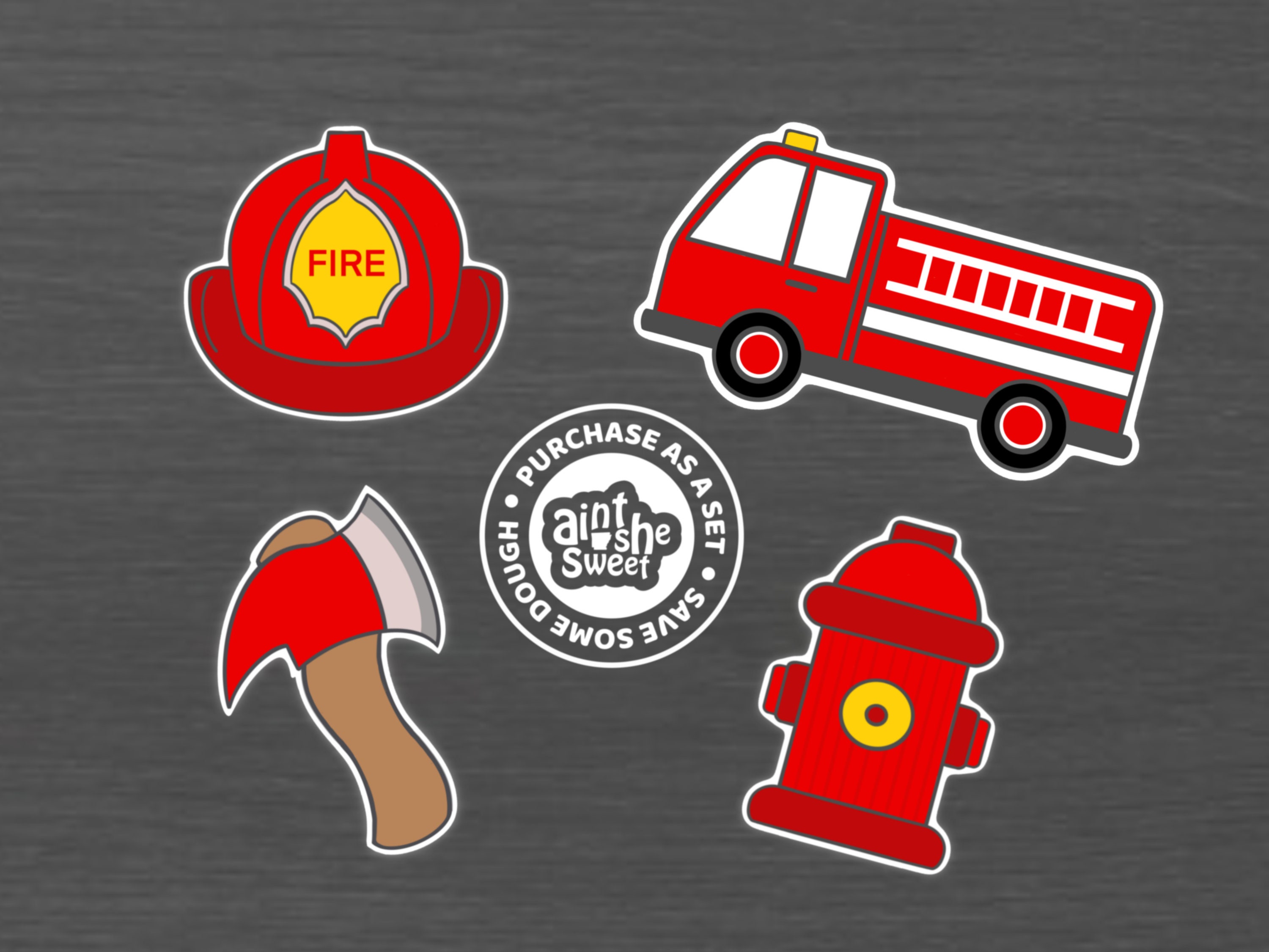 Firefighter Cookie Cutter SET Firetruck Fireman's Hat - Etsy