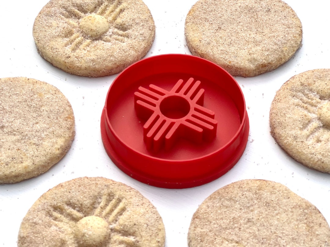 Biscochito Cookie Cutter and Stamp, Circle With Southwest Zia Symbol ...