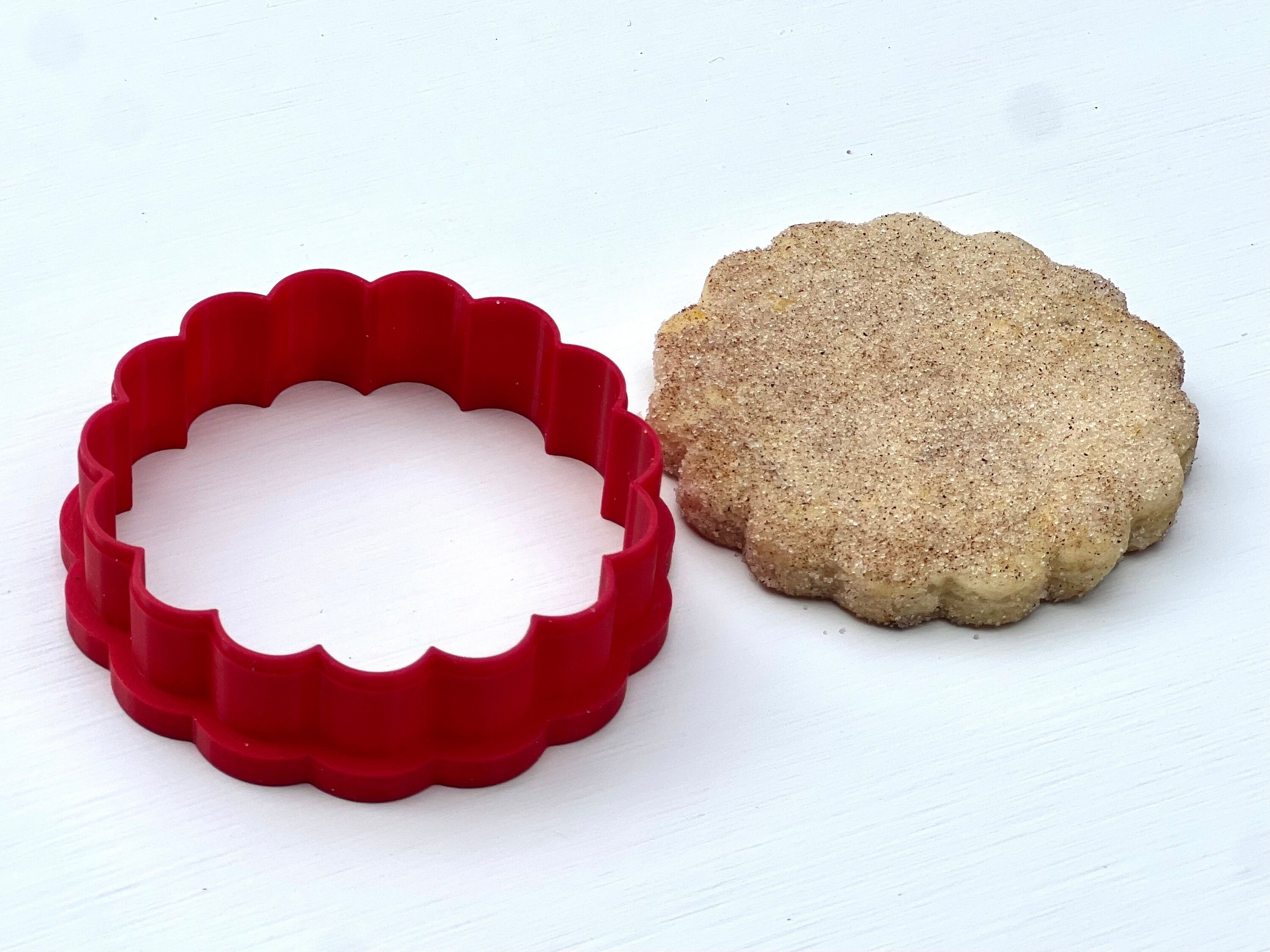 Biscochito Cookie Cutter and Stamp, Scallop With Southwest Zia Symbol ...