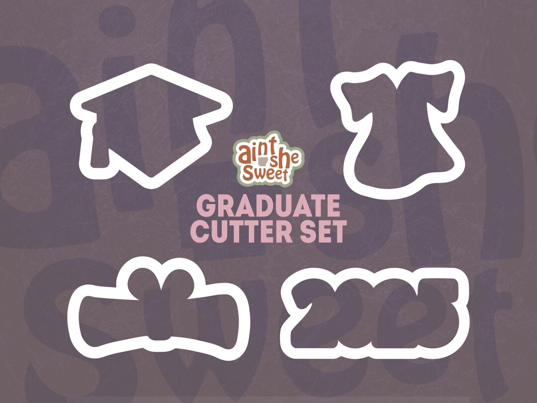 Graduation Cookie Cutter Set, 2025 Graduate - Cap, Gown, Diploma, 2025 ...