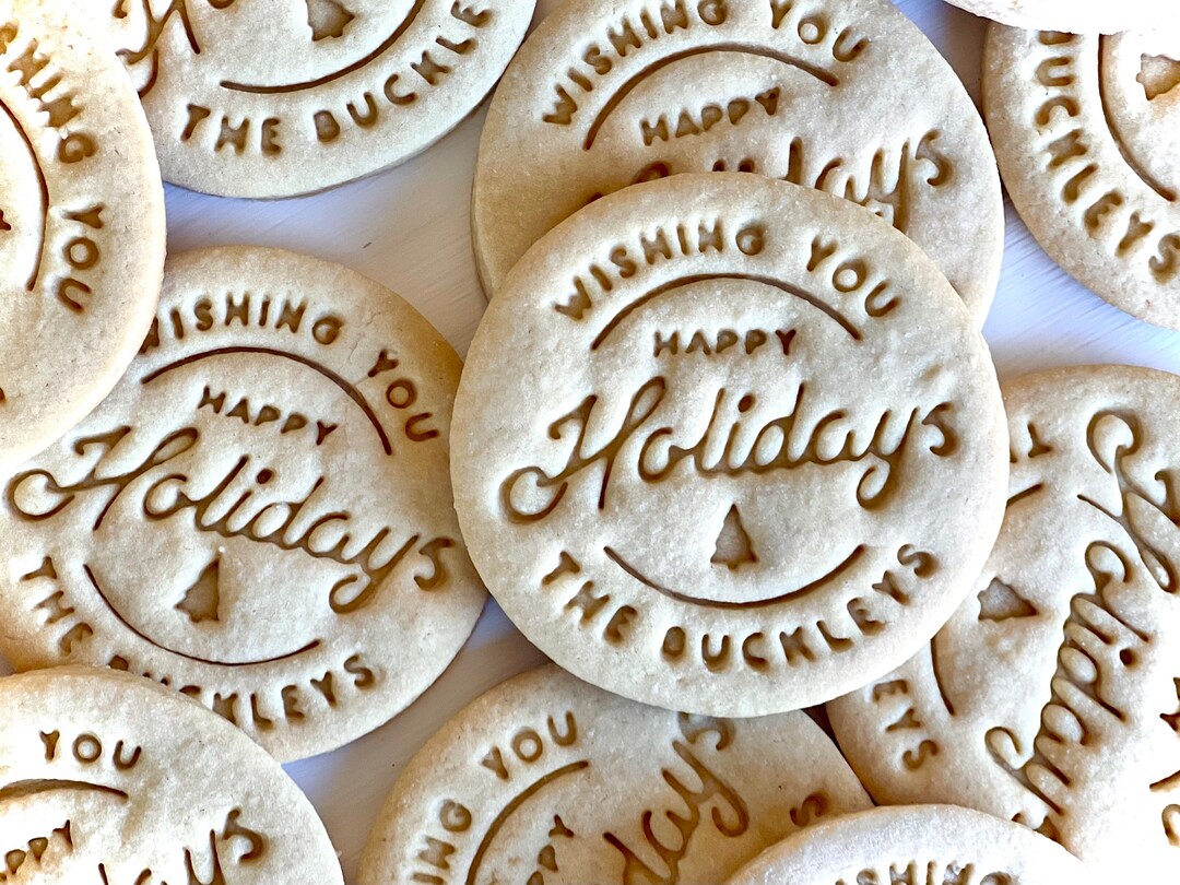 Personalized HAPPY HOLIDAYS Cookie Cutter for Christmas, Stamp With ...