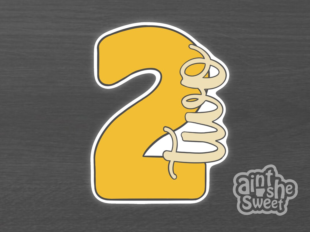 Number Two Cookie Cutters With Handwritten Script Lettering for 2nd ...