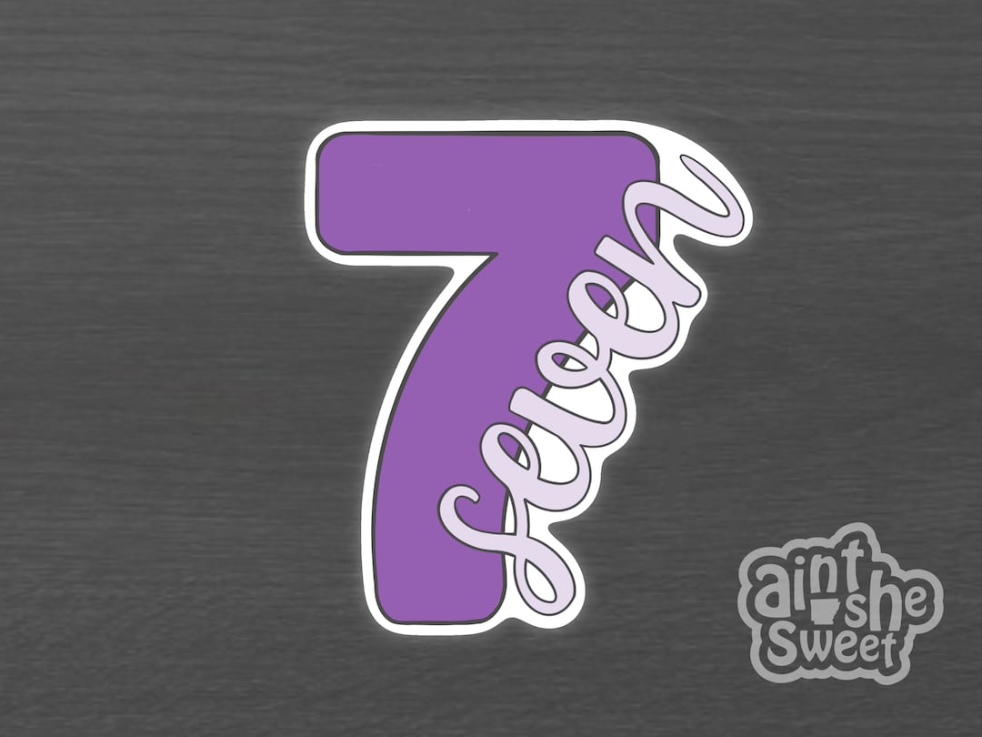 Number Seven Cookie Cutters With Handwritten Script Lettering for 7th ...