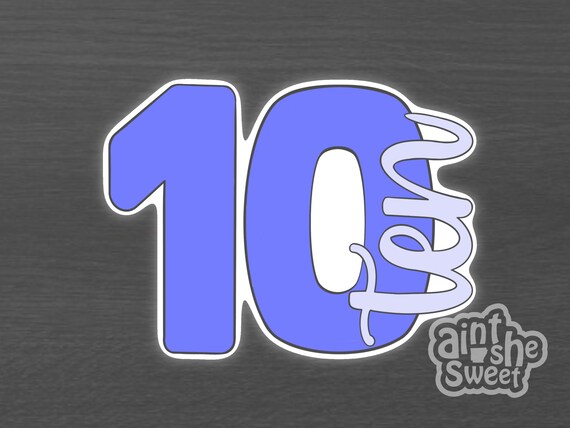 Number Ten Cookie Cutters With Handwritten Script Lettering - Etsy