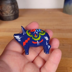 SUPER RARE Vintage Black Dala PIG - Dalarna - Antique Swedish Design ...