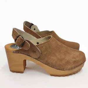 Swedish Clogs LOTTA Red Sandals Moccasins Wooden Women Clogs Leather ...