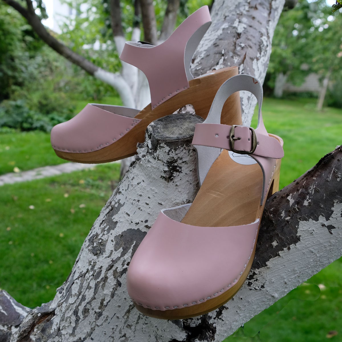 Swedish Clogs - ESTELLE PINK - Sandals Moccasins Wooden Women Clogs ...
