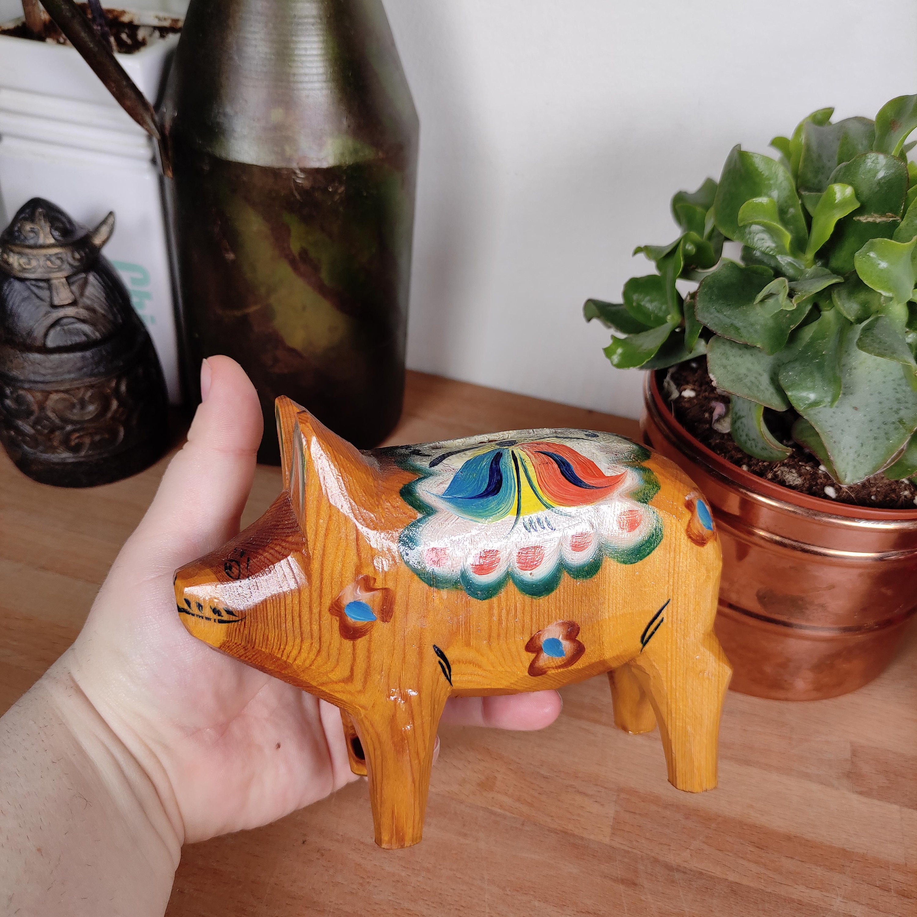 SUPER RARE Vintage black Dala PIG Dalarna antique Swedish | Etsy