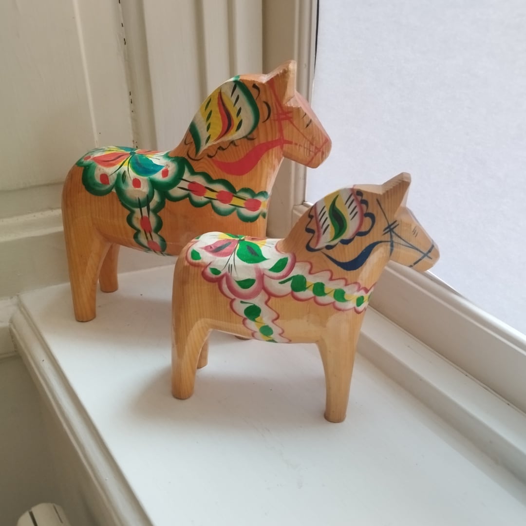 Dala Horse Sweden From 1960s, Vintage Dalapferd Horse Figurine ...