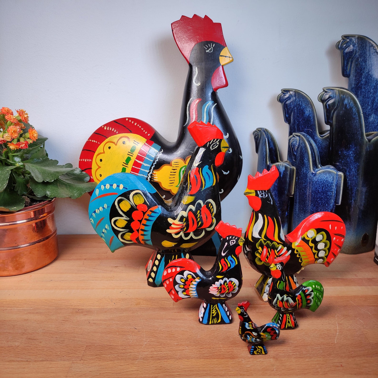 Vintage RARE Black Dala ROOSTER Dalarna Antique Swedish - Etsy