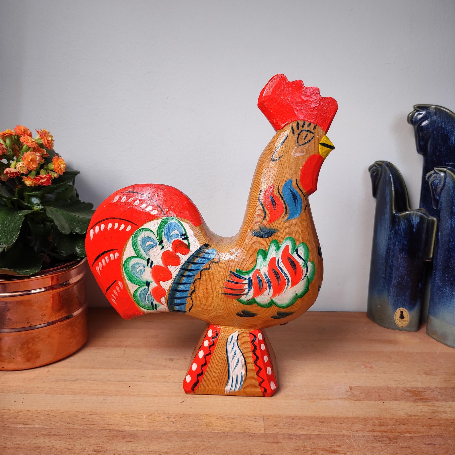 Vintage RARE Dala ROOSTER - Dalarna - Antique Swedish Design - Extra ...
