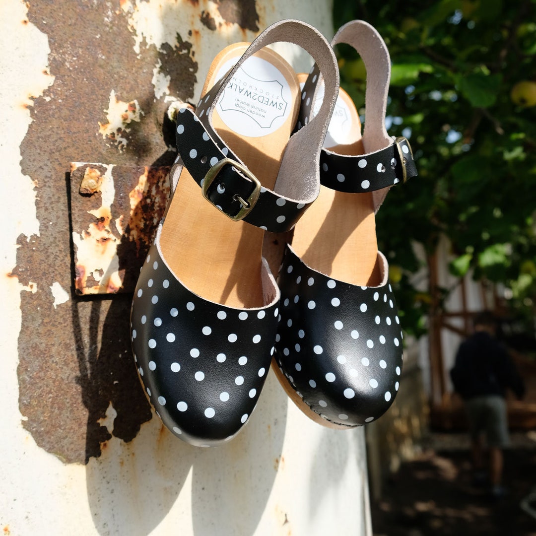 Swedish Clogs Floral ESTELLE Sandals Wooden Women Clogs Genuine Leather ...