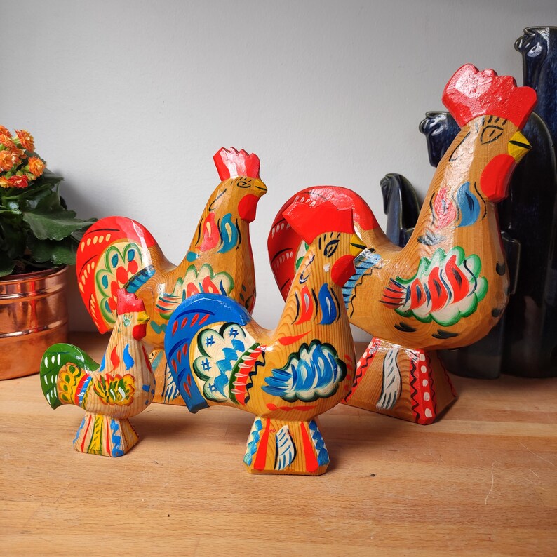 Vintage RARE Dala ROOSTER - Dalarna - Antique Swedish Design - Extra ...
