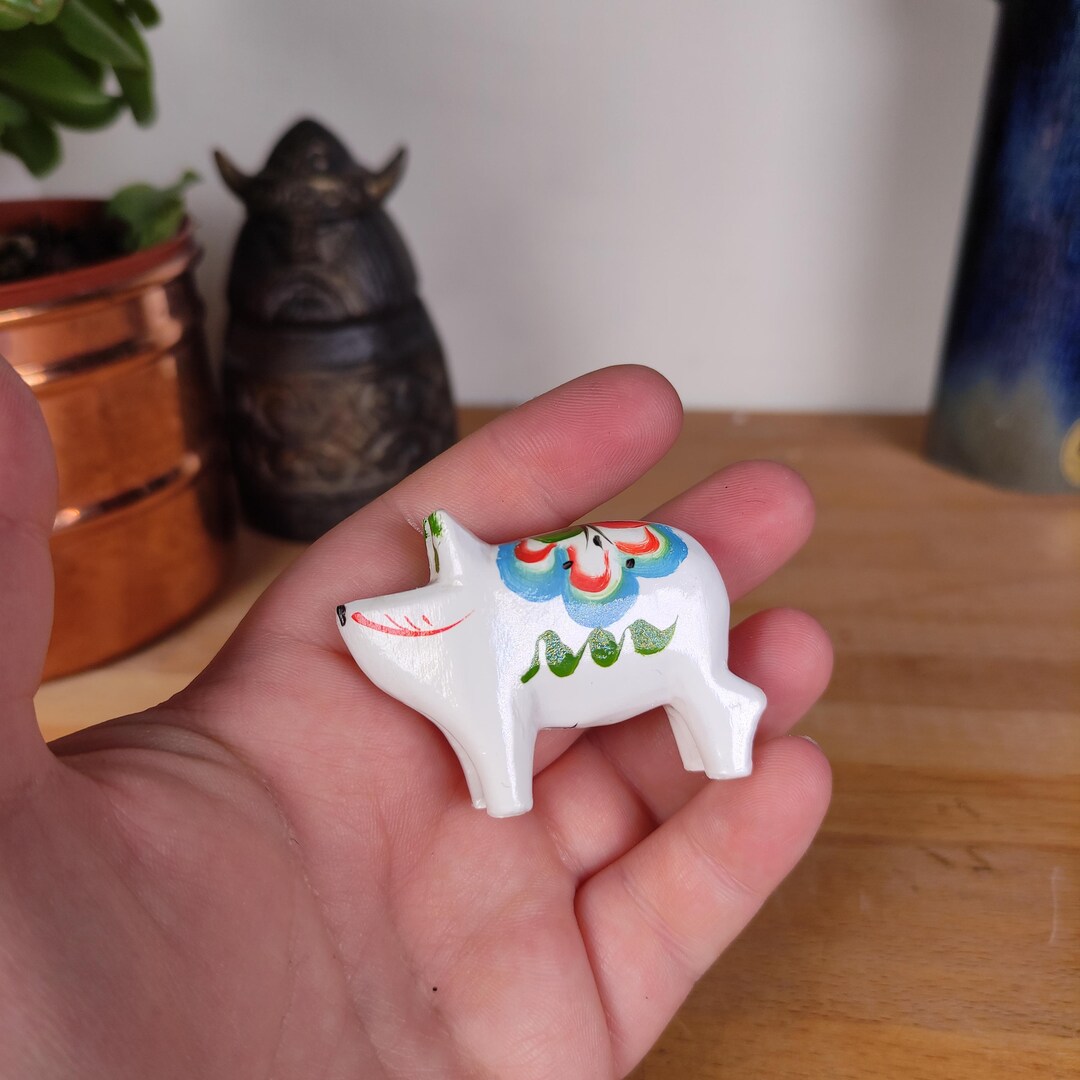 SUPER RARE Vintage Black Dala PIG - Dalarna - Antique Swedish Design ...