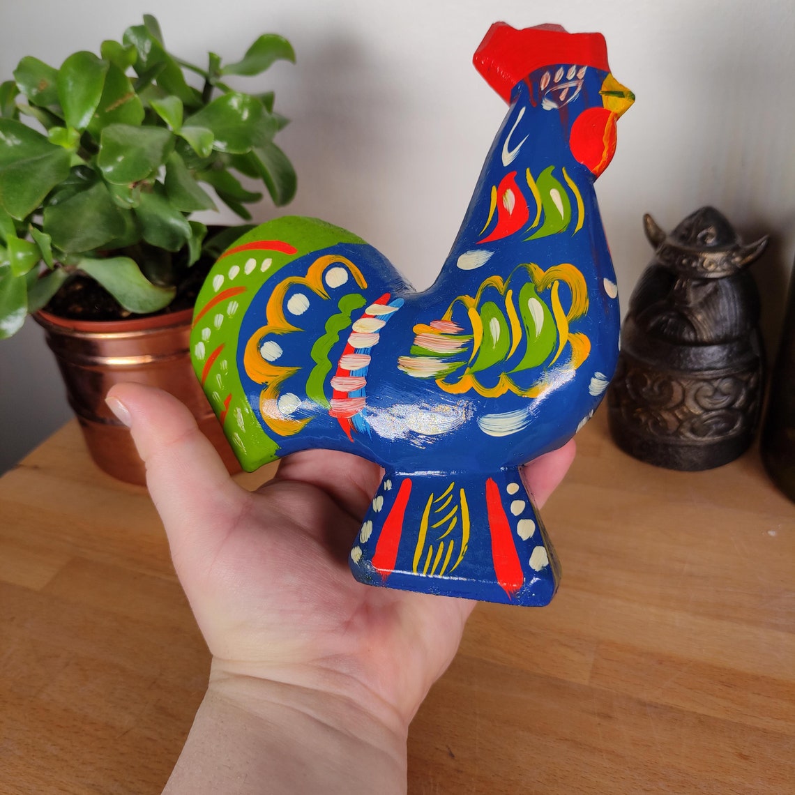 Vintage RARE black Dala ROOSTER Dalarna antique Swedish | Etsy