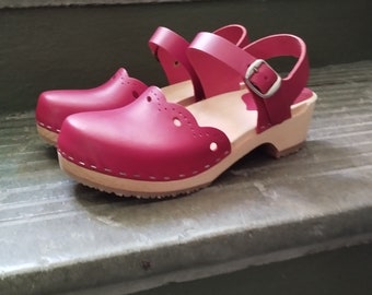 Swedish Clogs, Ingrid Low Heel, Vegetable Tanned Leather. Made in ...