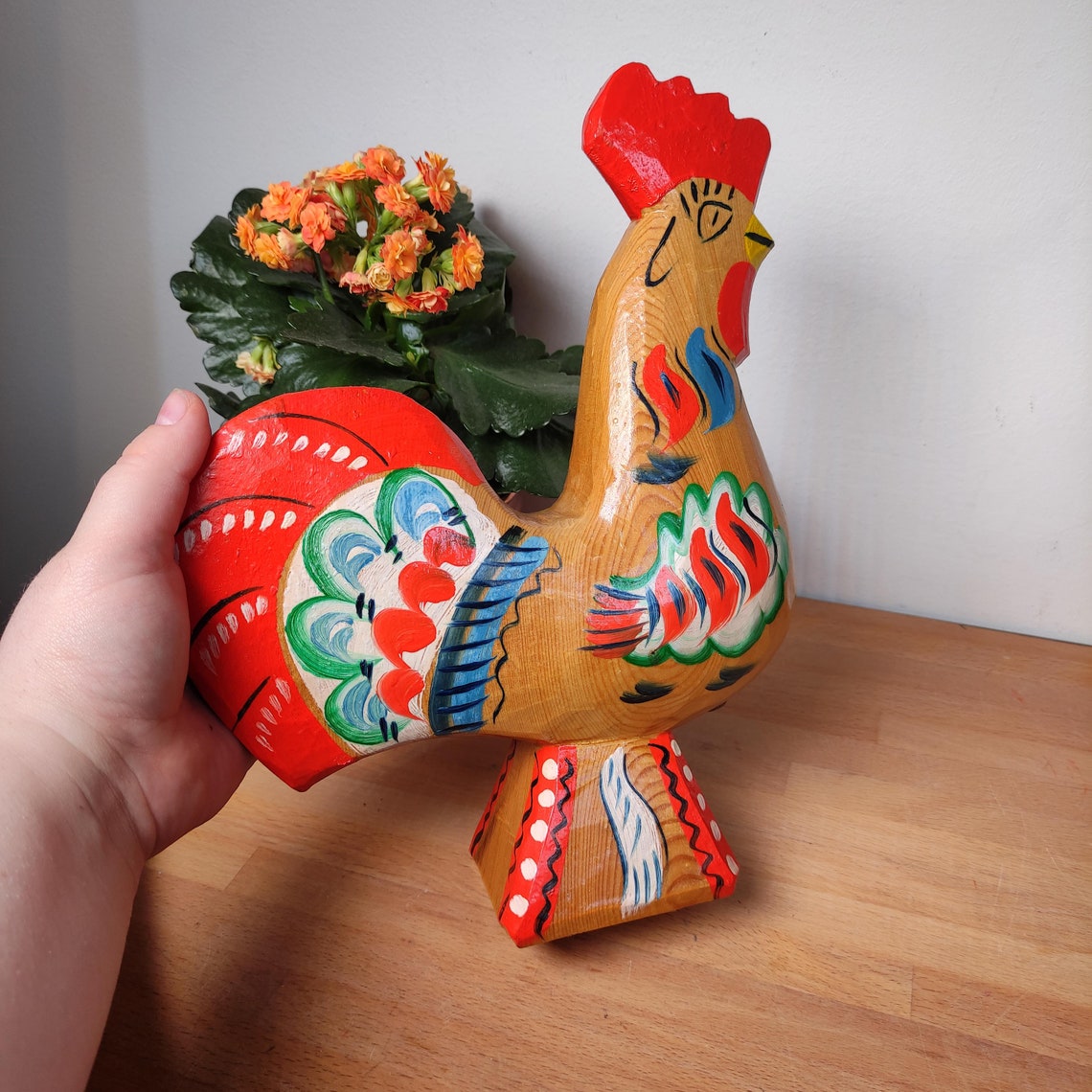 Vintage RARE Dala ROOSTER - Dalarna - Antique Swedish Design - Extra ...
