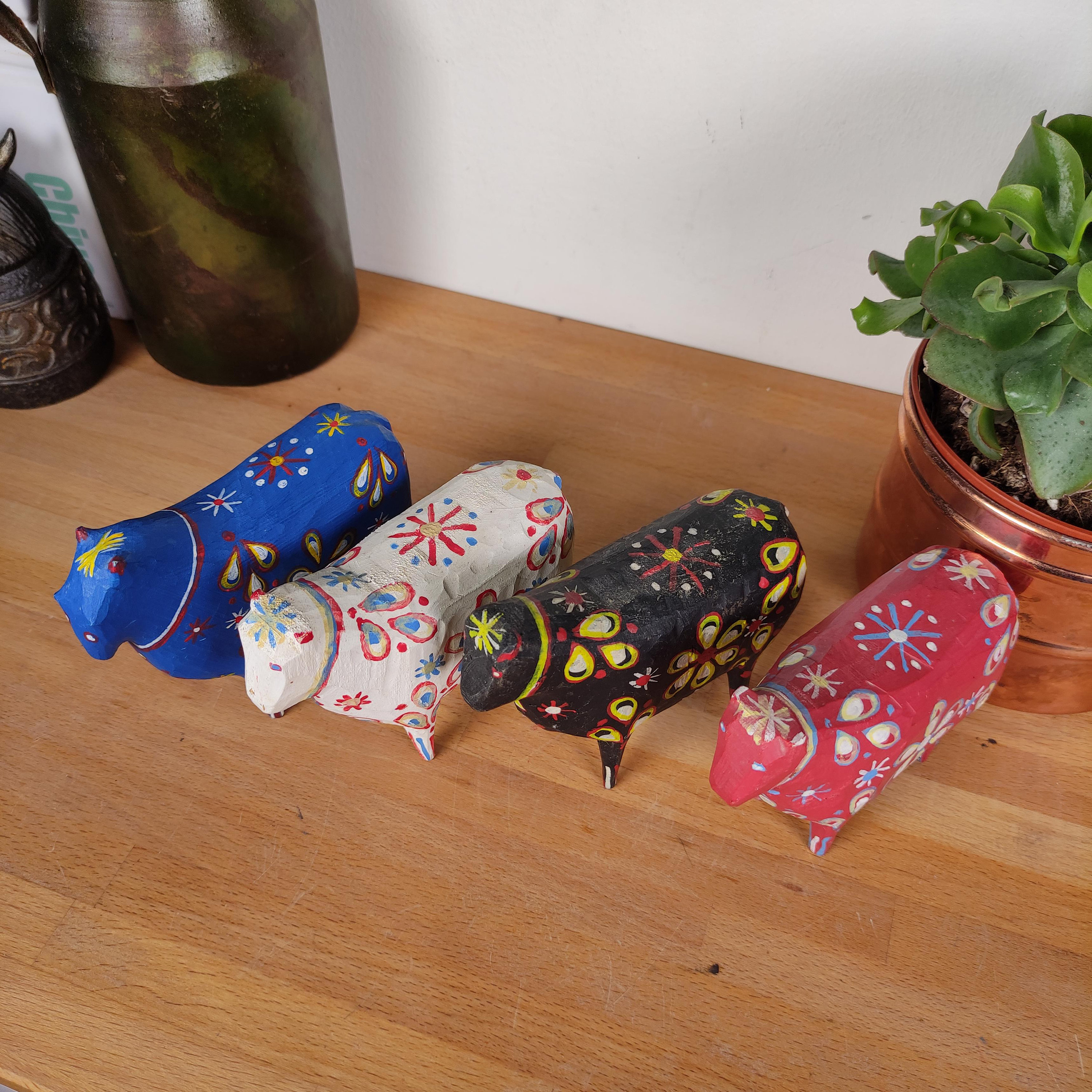 SUPER RARE Vintage black Dala SHEEP Dalarna antique | Etsy