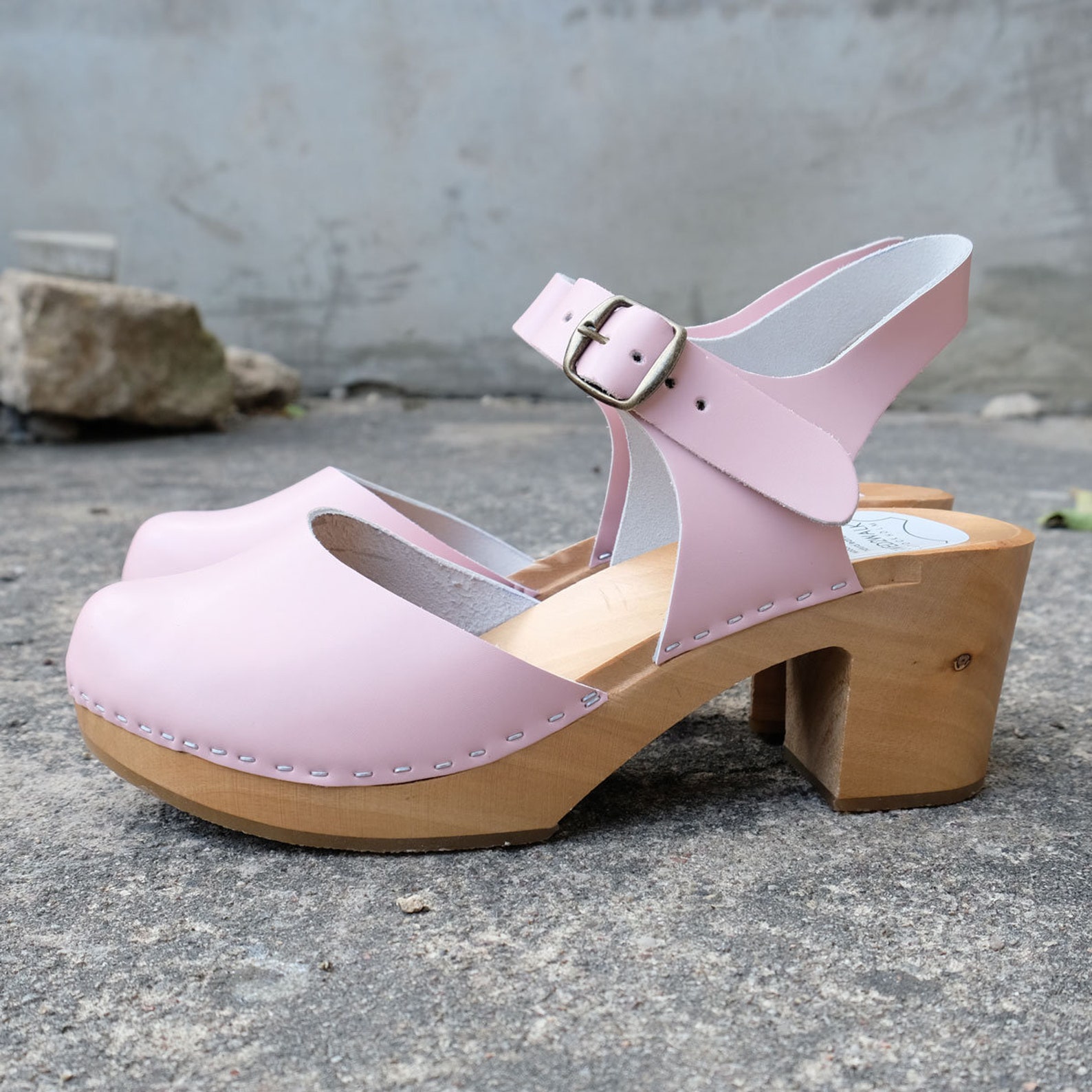 Swedish Clogs - ESTELLE - Sandals Moccasins Wooden Women Clogs Leather ...
