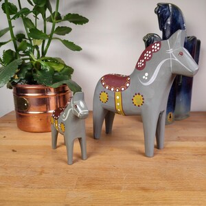 SUPER RARE Vintage GREY Dala Horse - Dalarna - Antique Swedish Design ...