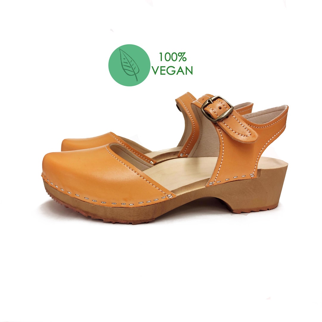 Vegan Swedish Clogs MARITA Handmade Clogs, Vegan Leather, Honey Vegan ...