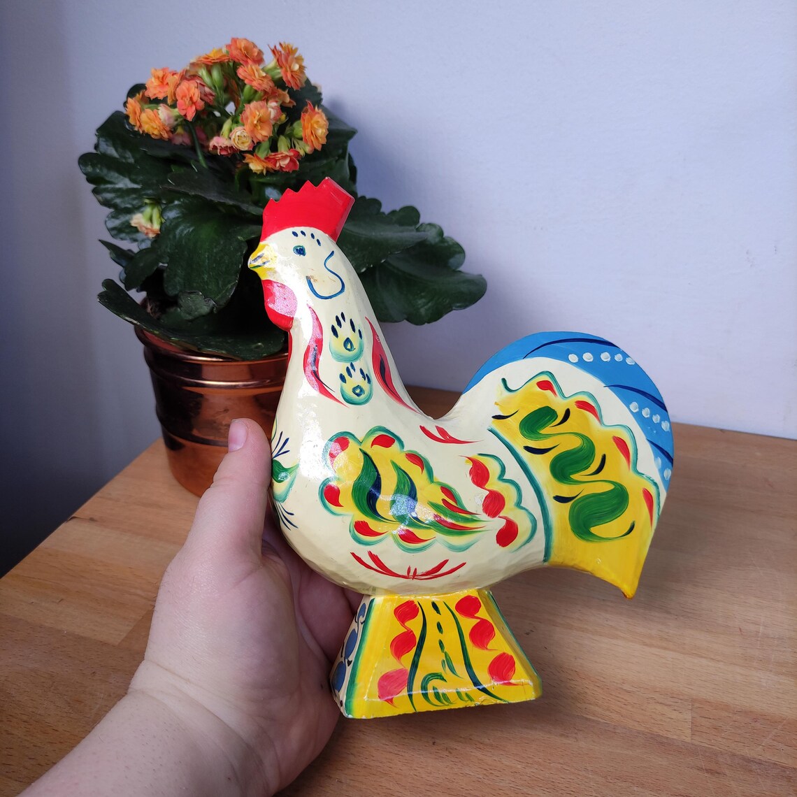 Vintage RARE White Dala ROOSTER Dalarna Antique Swedish | Etsy