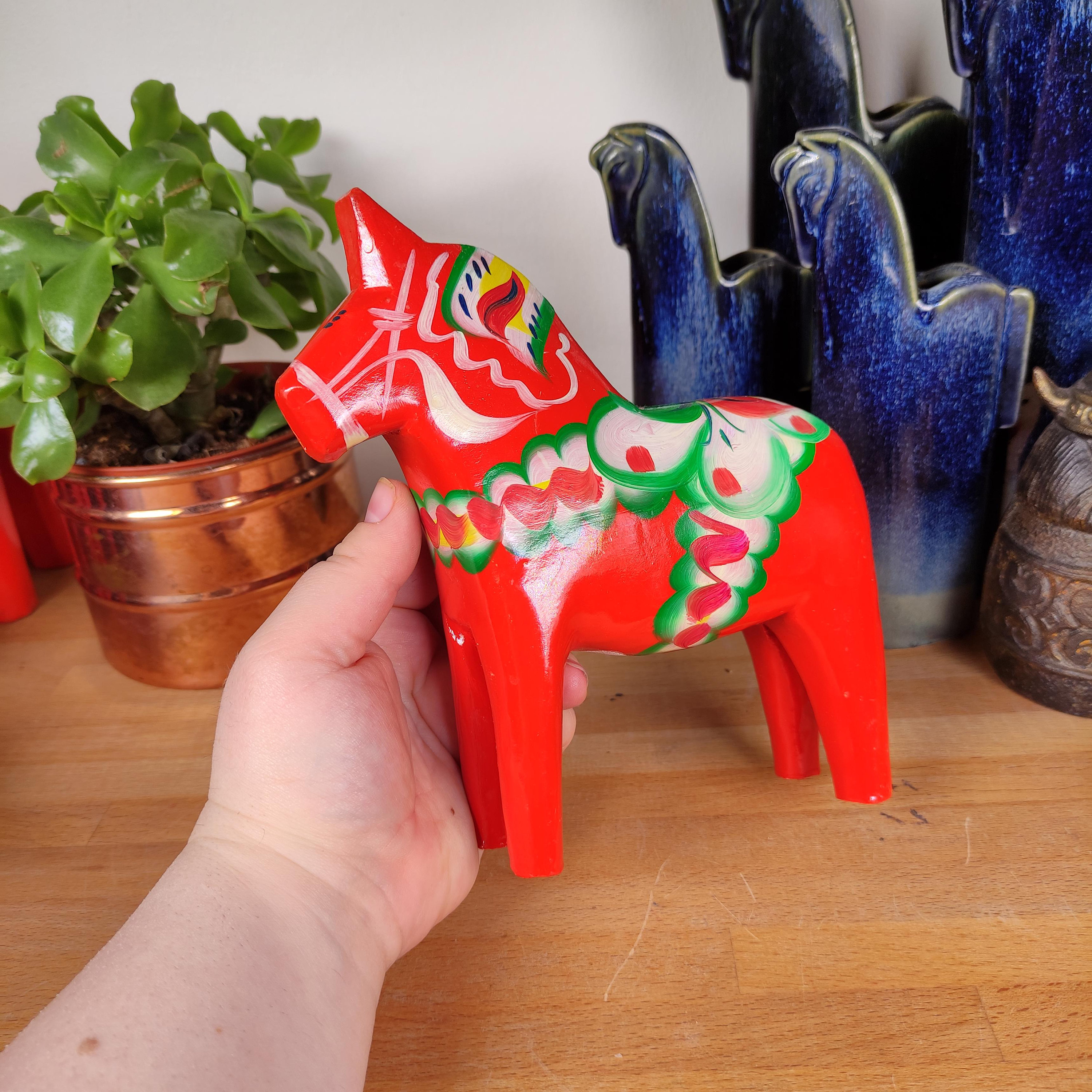 Vintage RARE Extra Big Red Dala Horse Dalarna Antique | Etsy