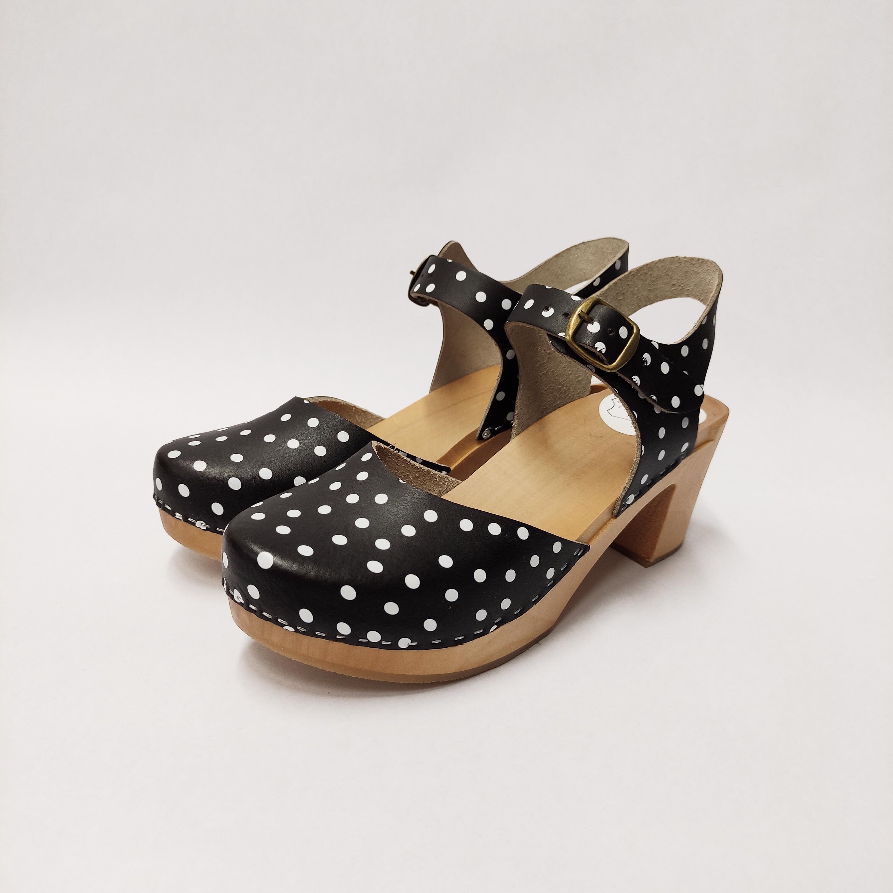 Swedish Clogs Floral ESTELLE Sandals Wooden Women Clogs Genuine Leather ...
