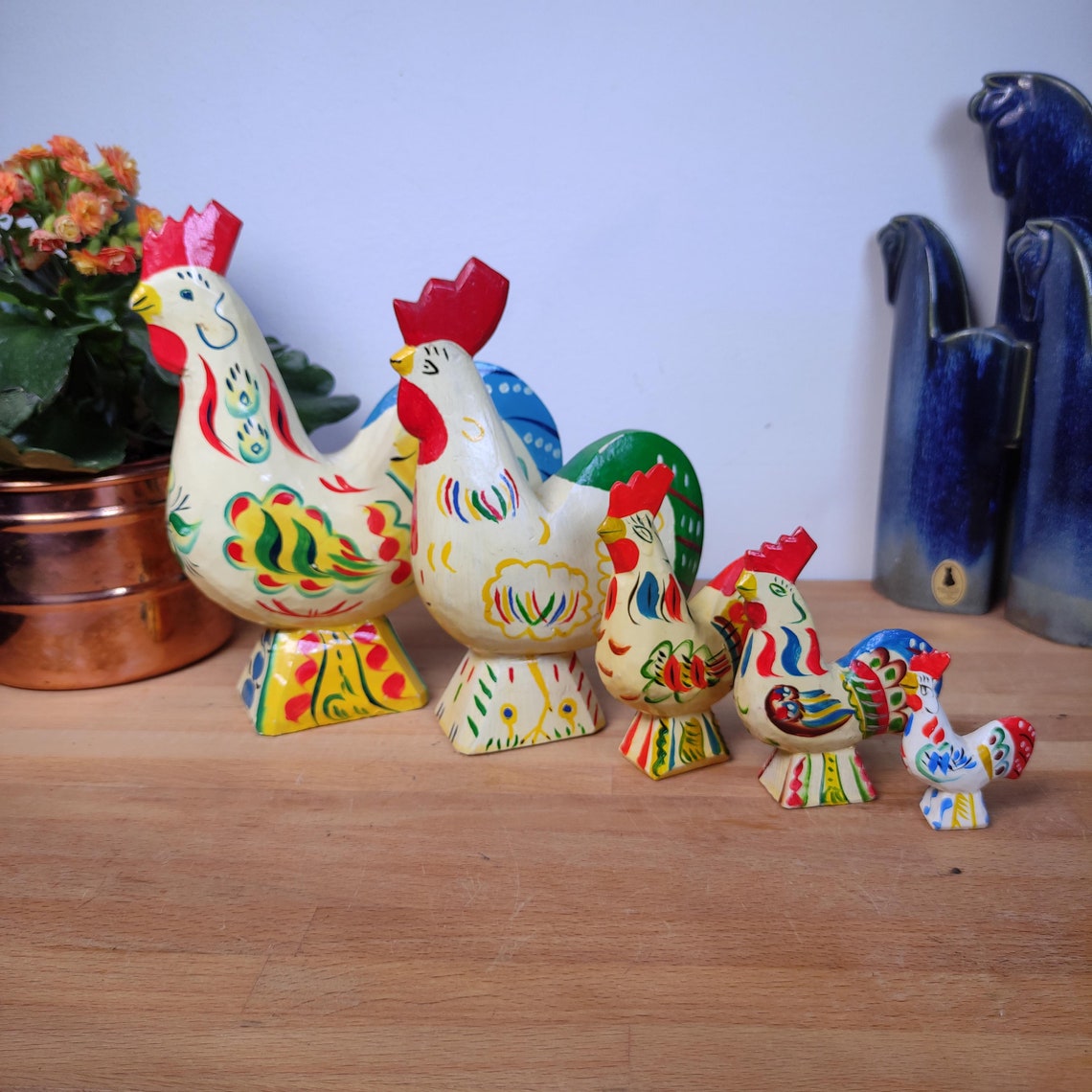 Vintage RARE White Dala ROOSTER Dalarna Antique Swedish | Etsy