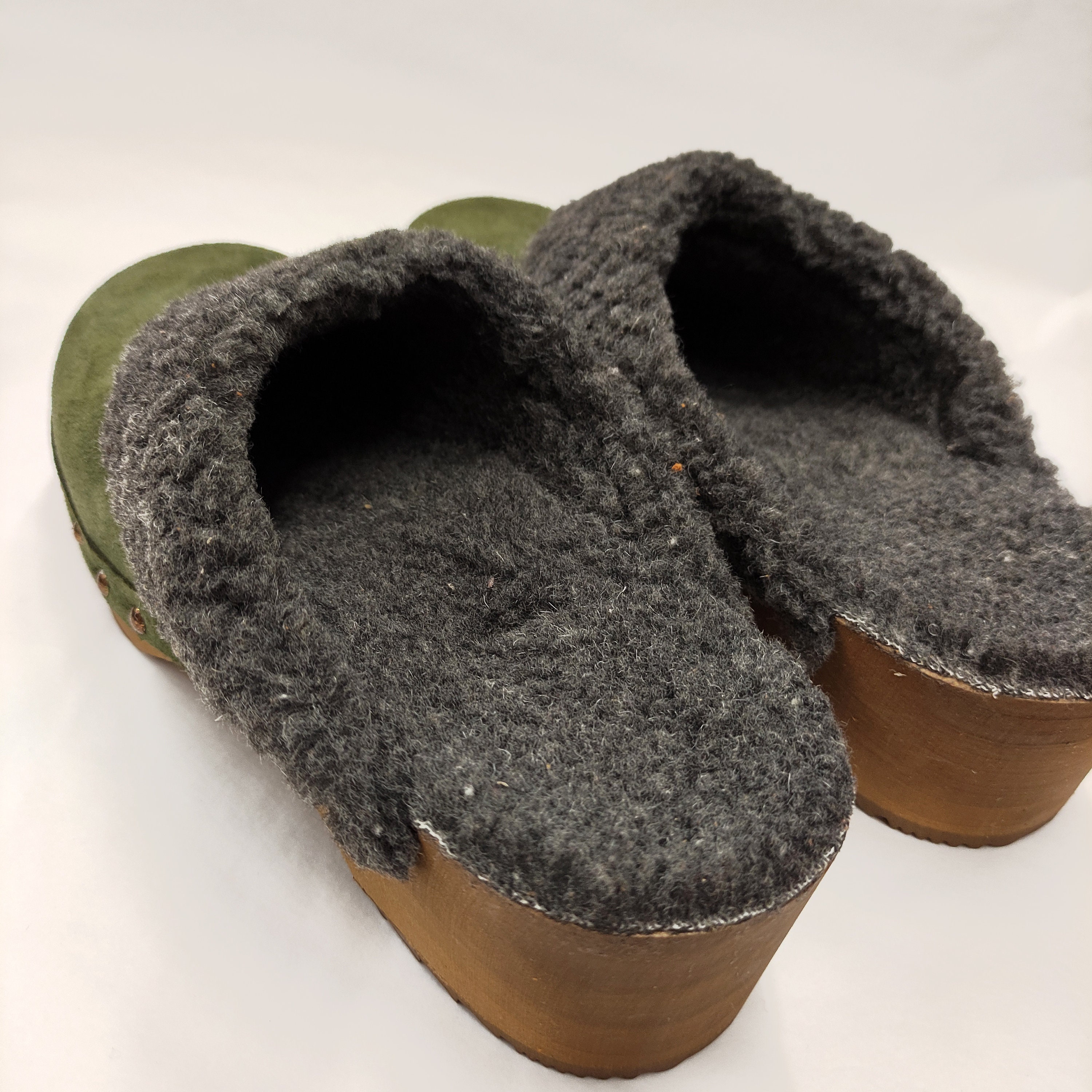 Swedish Clogs Fur ELSA Suede Wooden Womens Wood Winter | Etsy