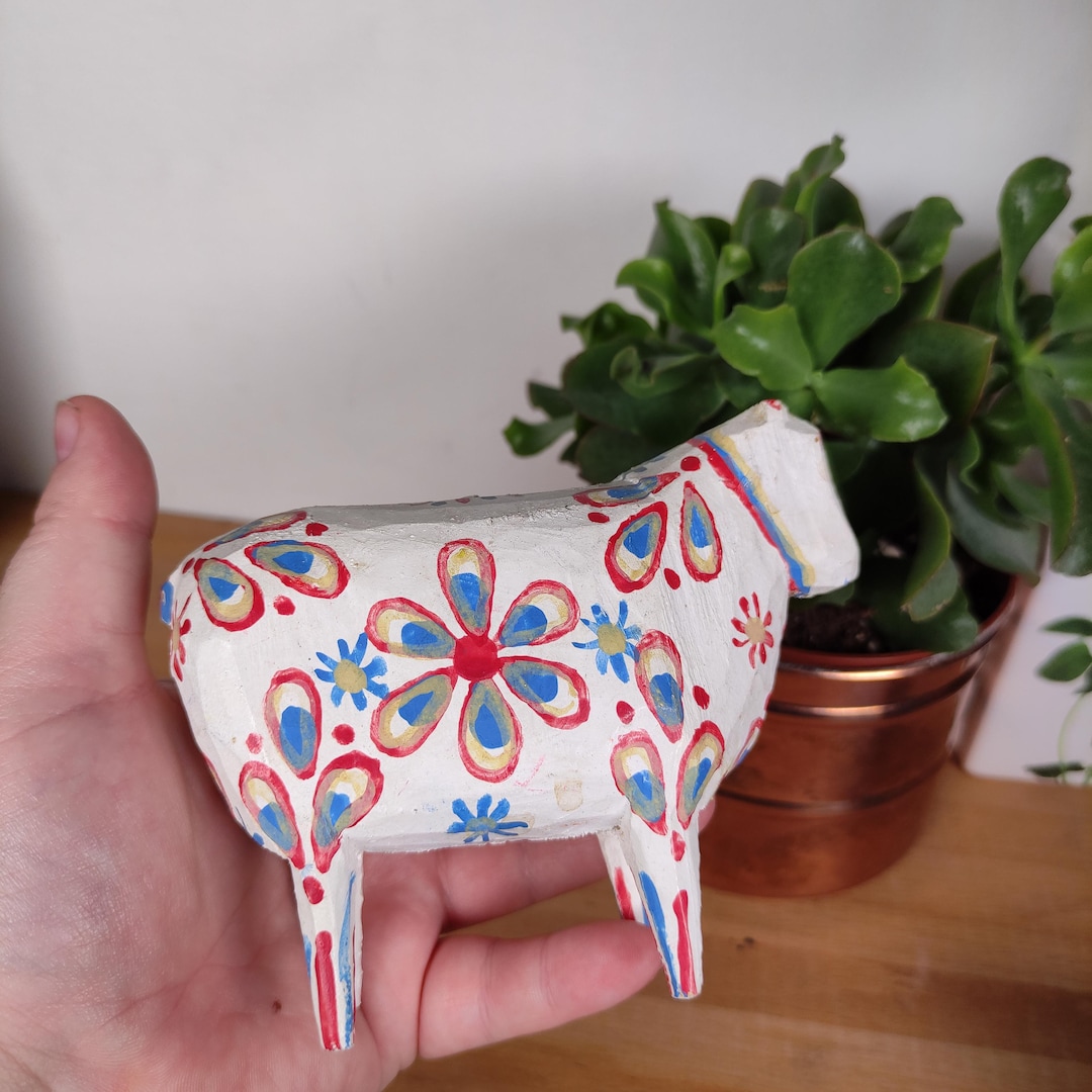 SUPER RARE Vintage Black Dala SHEEP - Dalarna - Antique Swedish Design ...