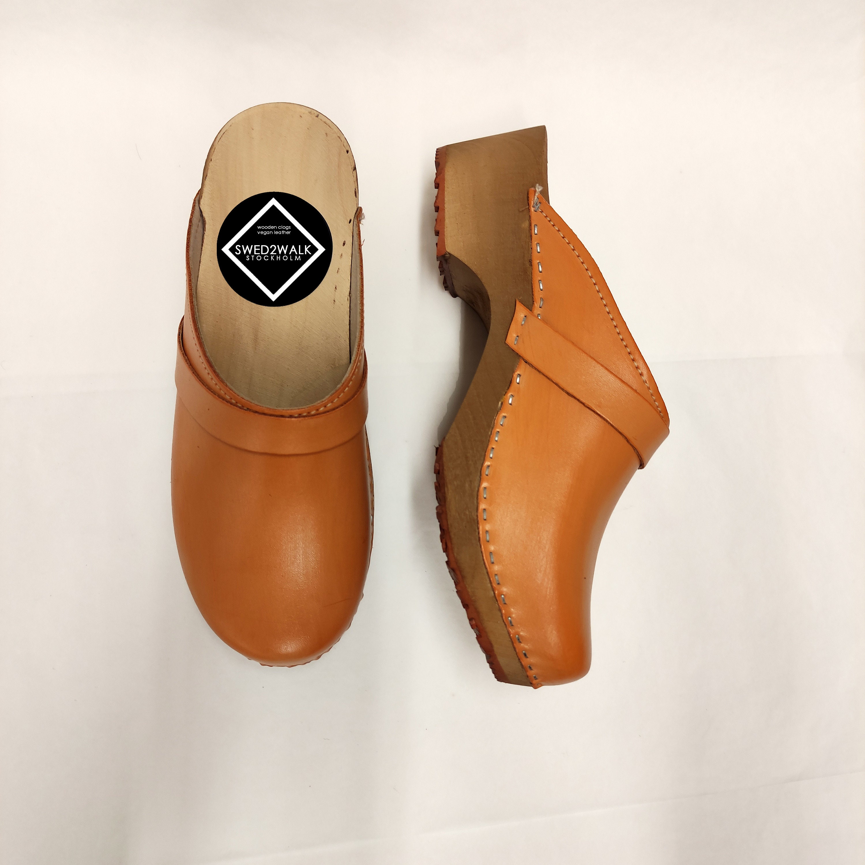 Vegan Swedish Clogs BONDA Handmade clogs Vegan leather | Etsy