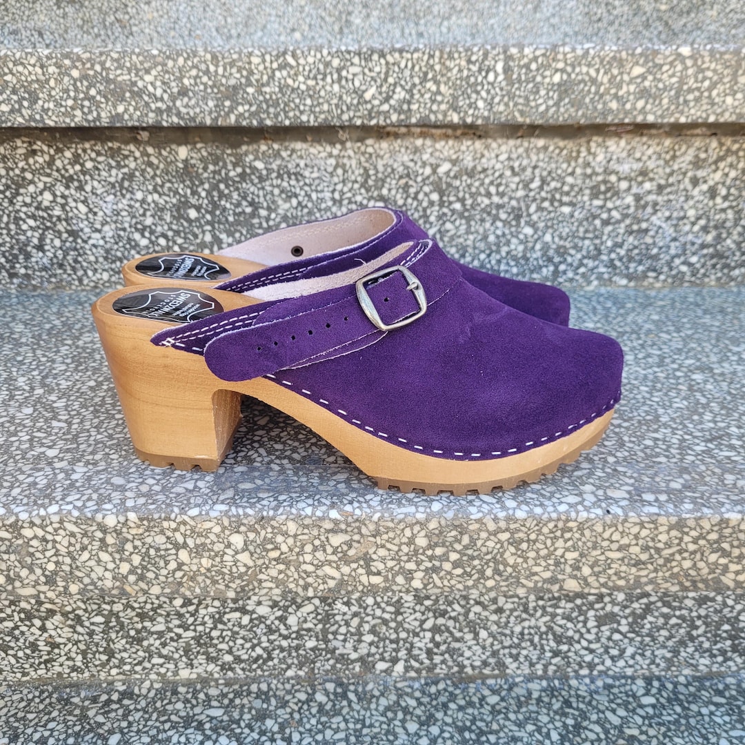 Swedish Clogs - LOTTA PURPLE - Sandals Moccasins Wooden Women Clogs ...